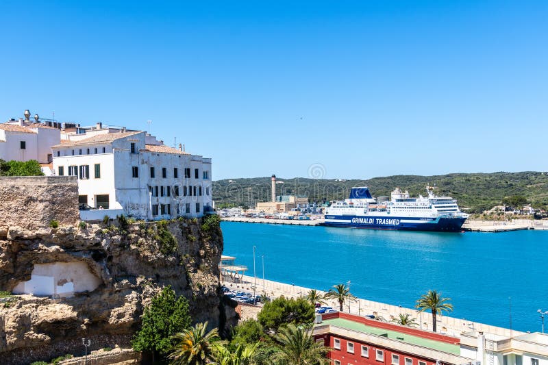 Ferry in Mahon port editorial photo. Image of relaxation - 358952666
