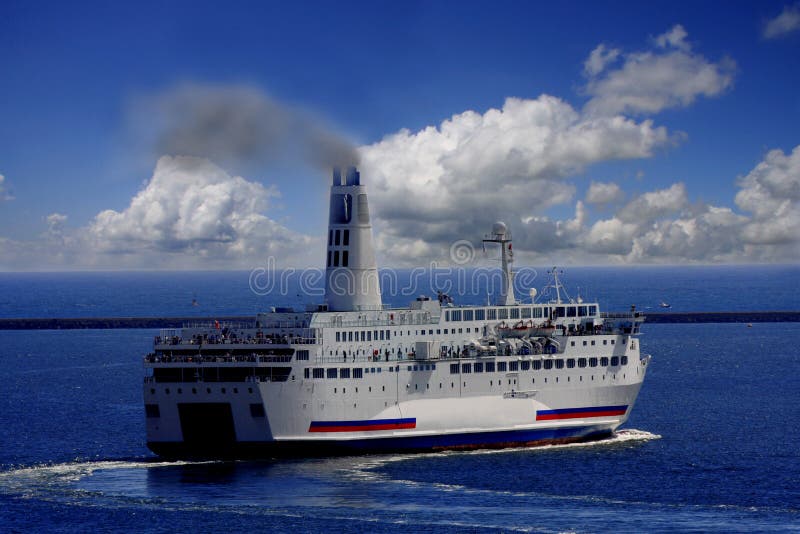 Ferry on the ocean stock image. Image of great, dock - 12143315
