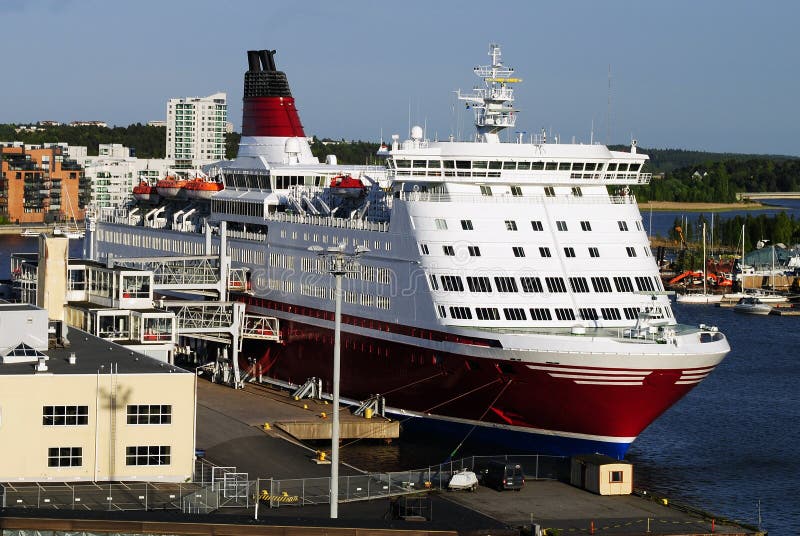 A ferry in a port stock image. Image of cruise, front - 18191721