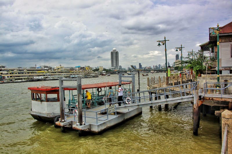 Ferry Port Chao Phraya River Bangkok Editorial Photography - Image of ...