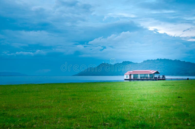 A Ferry Raft On The Lake Shore Stock Image - Image of raft, highlander ...