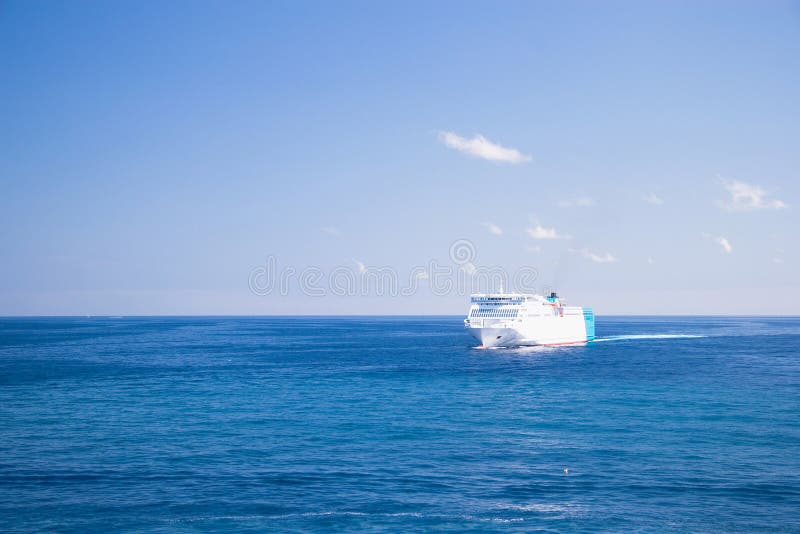 Ferry at the sea stock image. Image of mediterranean - 26883819