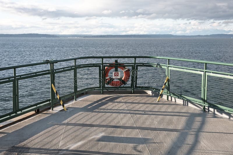 Ferry Ship Deck with Life Preserver Stock Image - Image of ferry ...