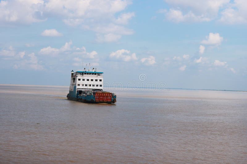 Ferry Ship on the Padma River in Bangladesh. this is the Largest River ...