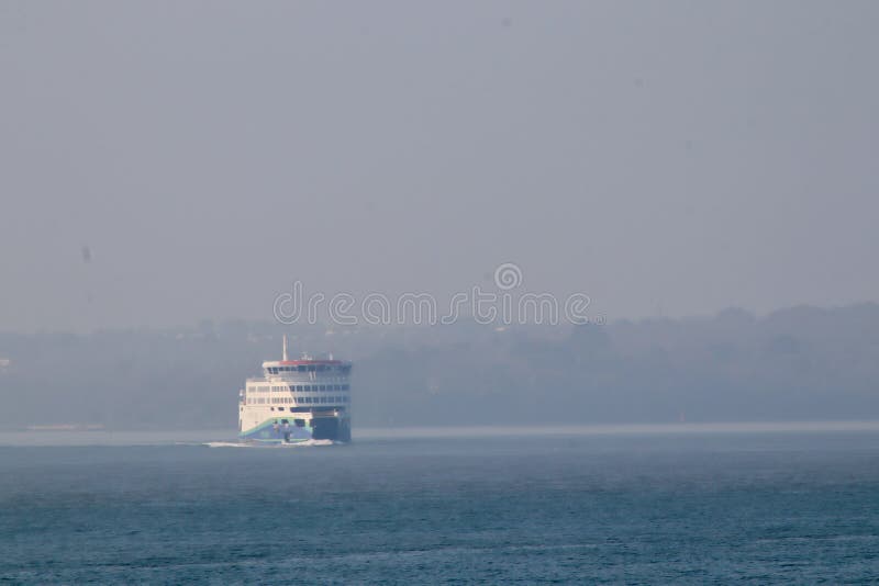 Ferry on the Solent stock photo. Image of landscape - 269094908