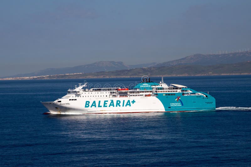 Ferry at the Strait of Gibraltar Editorial Image - Image of ...
