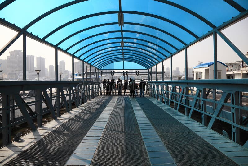 Ferry terminal in Shanghai editorial image. Image of blue - 34199105