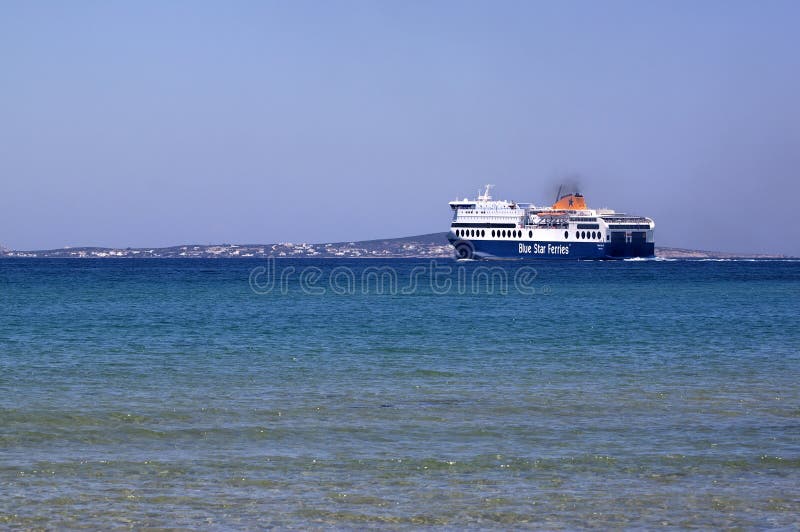 Ferryboat in Cyclades editorial photography. Image of greece - 94124592