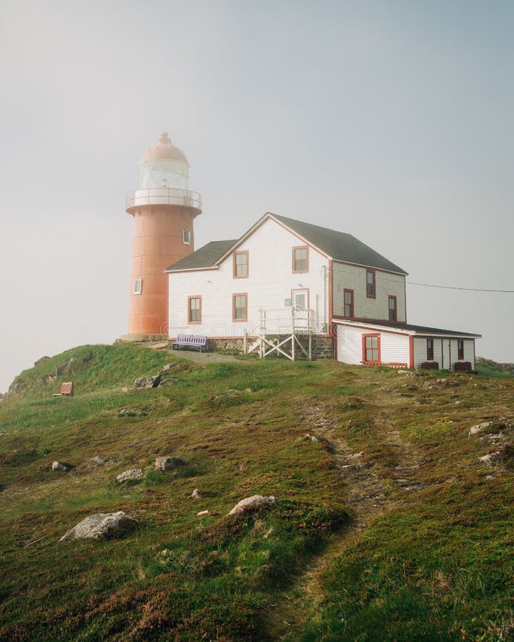 Ferryland Lighthouse in Morning Mist, Ferryland, Newfoundland and ...