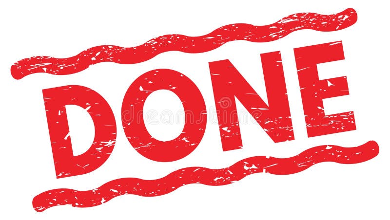 Fertig Geschriebener Text Auf Rotem Stempelzeichen Stock Abbildung ...