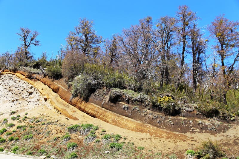 Nature with Soil Exposed in Layers with Different Geological Formations ...