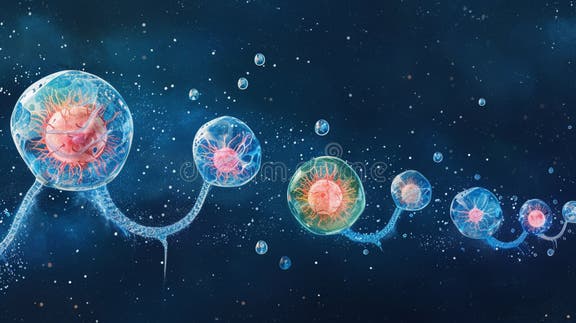 Fertilised Cell Development. Stages from Fertilization Stock Image ...