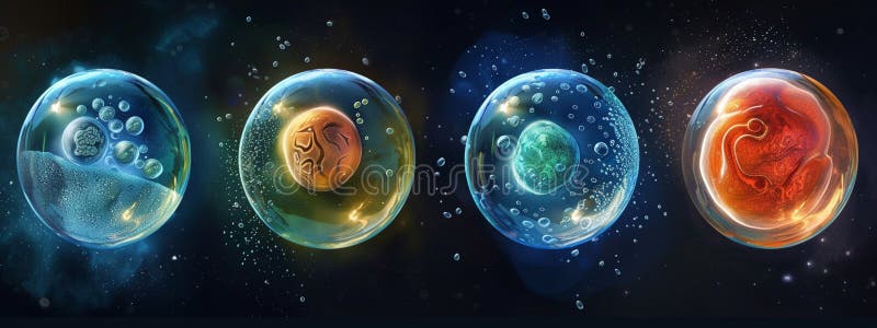 Fertilised Cell Development. Stages from Fertilization Stock Photo ...