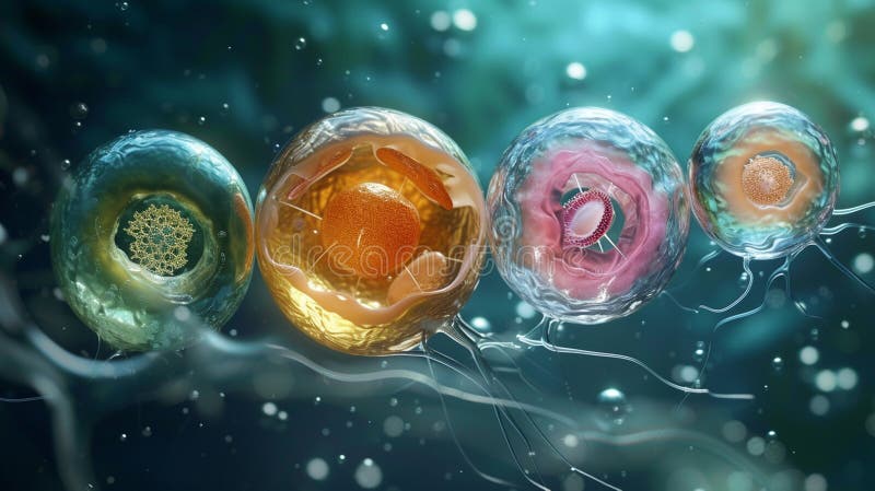 Fertilised Cell Development. Stages from Fertilization Stock Photo ...