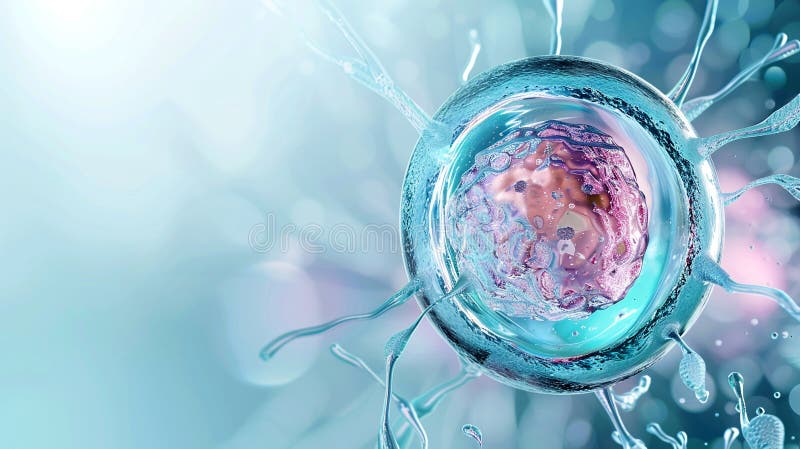 Fertilization of a Human Egg Cell Stock Illustration - Illustration of ...