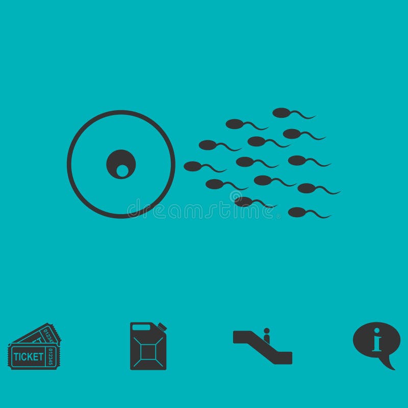 Fertilization icon flat stock vector. Illustration of ovulation - 138575374