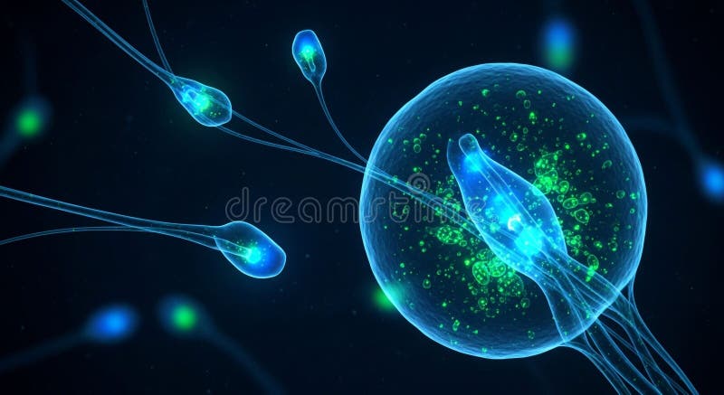 Sperm Approaching Egg Cell Stock Illustrations – 126 Sperm Approaching ...