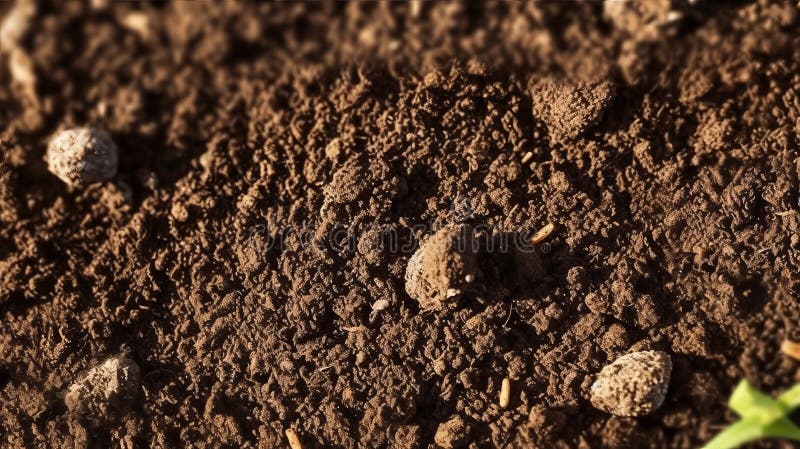 Fertilized Soil Under Ground Close Up Shot. Textured Background Stock ...