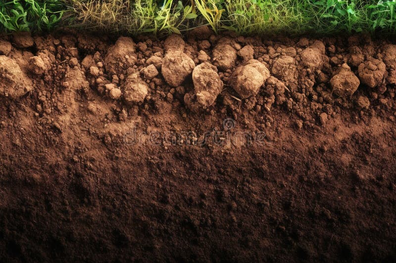Fertilized Soil Under Ground Close Up Shot. Textured Background Stock ...