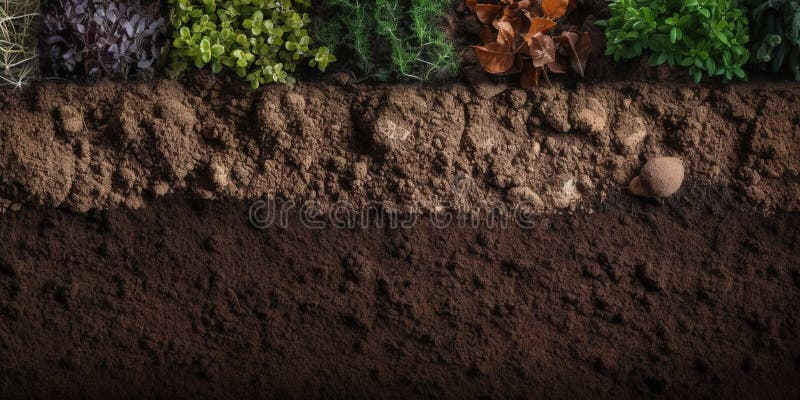 Fertilized Soil Under Ground Close Up Shot. Textured Background Stock ...