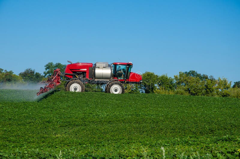 Fertilizer Machine on the Field Stock Image - Image of plant ...