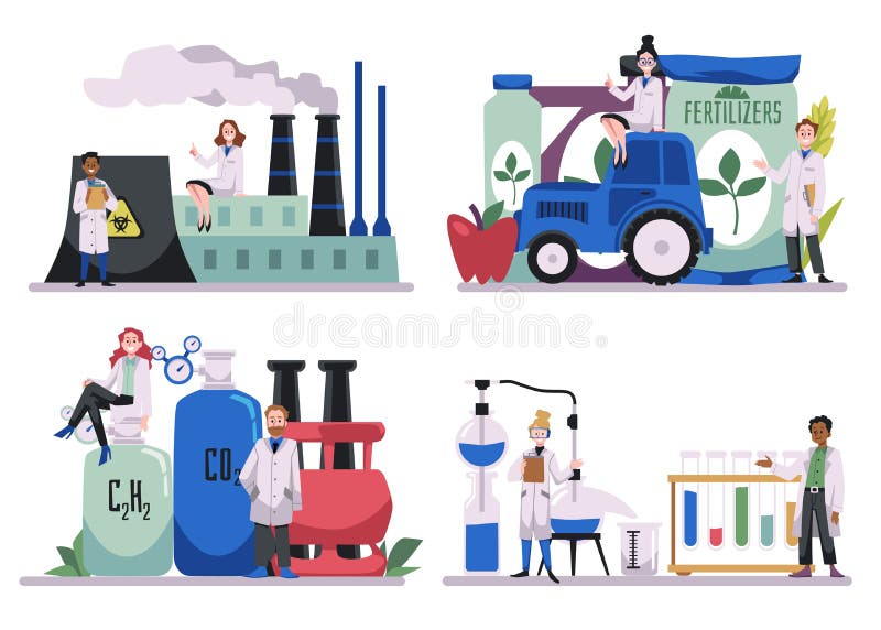 Fertilizer Production for Plant Nutrient Supplement, Scientists Work at ...