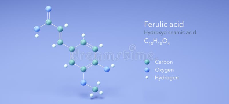 Ferulic Acid, Molecular Structures, Hydroxycinnamic Acid, 3d Model ...