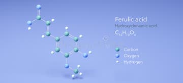 Ferulic Acid, Molecular Structures, Hydroxycinnamic Acid, 3d Model ...