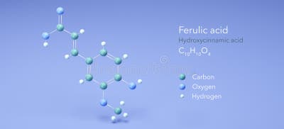 Ferulic Acid, Molecular Structures, Hydroxycinnamic Acid, 3d Model ...