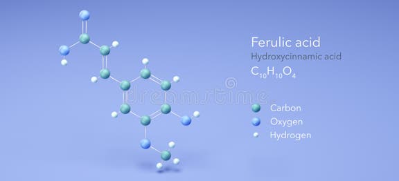 Ferulic Acid, Molecular Structures, Hydroxycinnamic Acid, 3d Model ...
