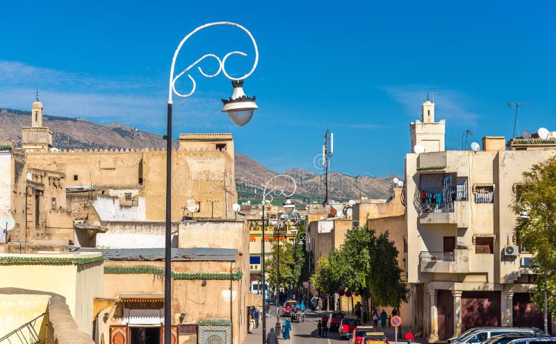 Fes Gr Bali, Het Oudste Ommuurde Deel Van Fes in Marokko Stock Foto ...