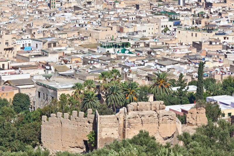 The Old City Wall of Fes, Morocco Stock Image - Image of travel ...