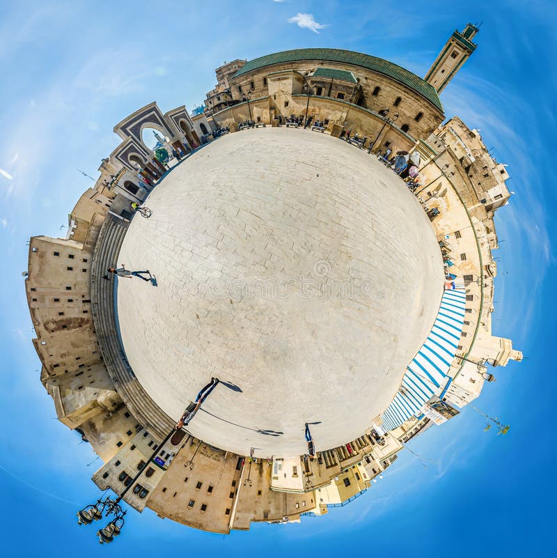 Fes, Morocco - October 16, 2013. Panoramic Planet of Medina Square ...