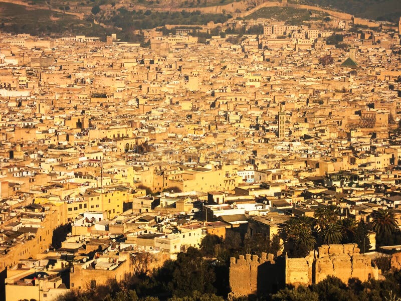 Fes, Morocco stock image. Image of architecture, skyline - 35063607