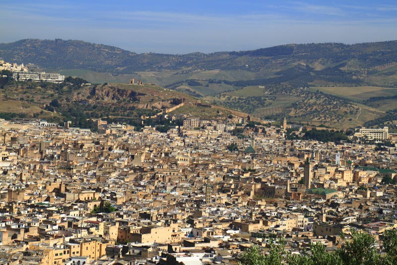 Fes stock image. Image of famous, aerial, african, cityscape - 33257597