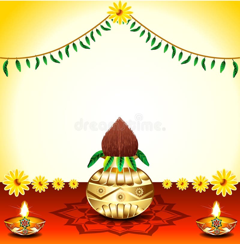 Festival Background with Kalash Stock Vector - Illustration of festival ...