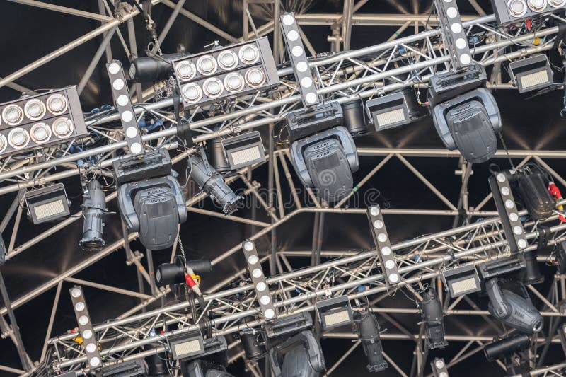 Stage lights stock image. Image of lighting, searchlight - 25625989