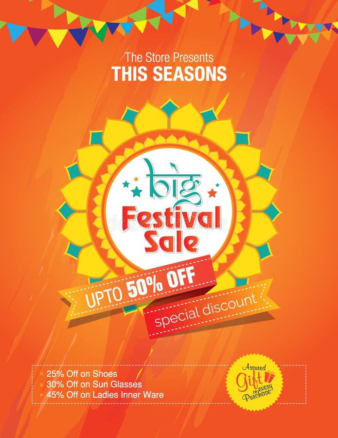 Festival Sale Template stock vector. Illustration of abstract - 91350645