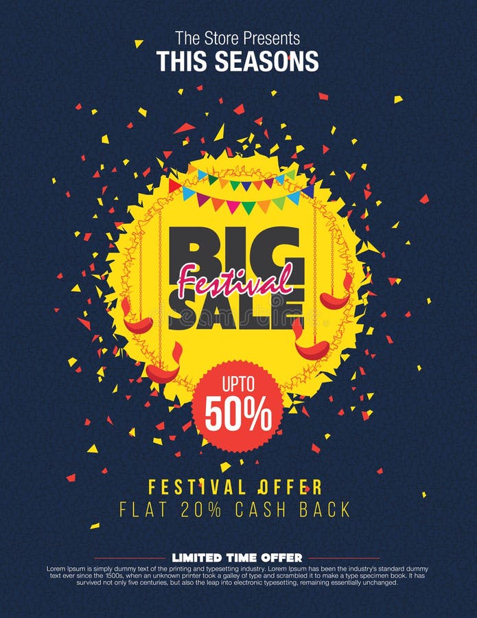 Festival Sale Template stock vector. Illustration of marketing - 91350832