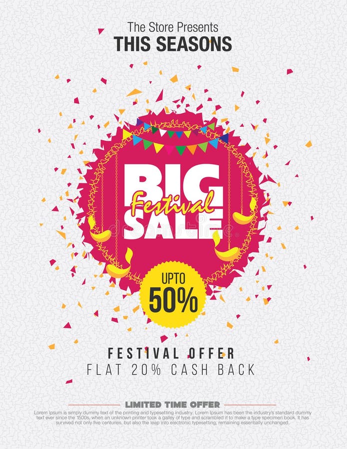 Festival Sale Template stock vector. Illustration of marketing - 91350832