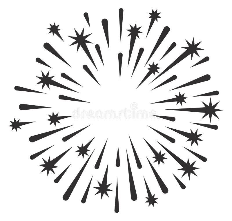 Firework Icon. Black Sparks Stock Vector - Illustration of abstract ...