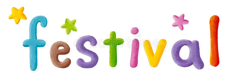 3D Rendered Illustration of Summer Festival Word Title Stock ...