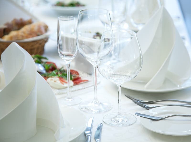 Festival Table Setting at the Restaurant. Stock Photo - Image of ...