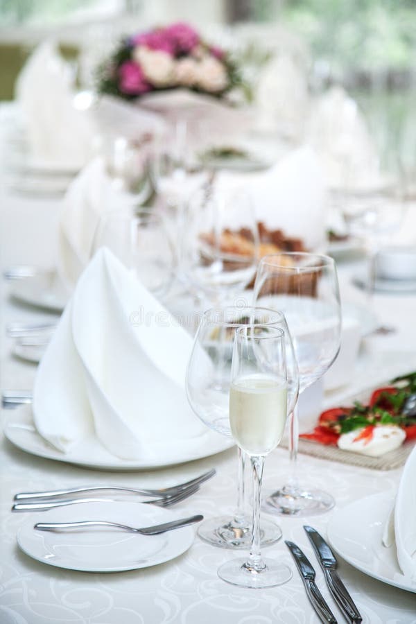 Festival Table Setting at the Restaurant. Stock Photo - Image of meal ...