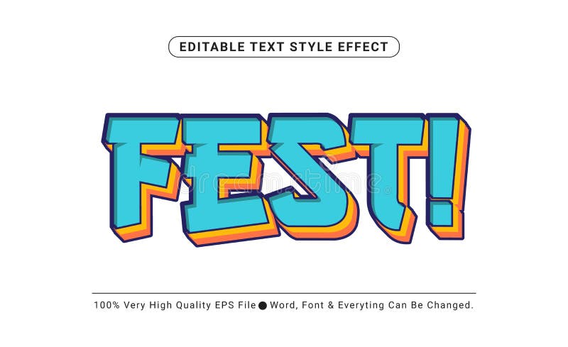 Festival Text Style Effect, Editable Text Effect Stock Vector ...