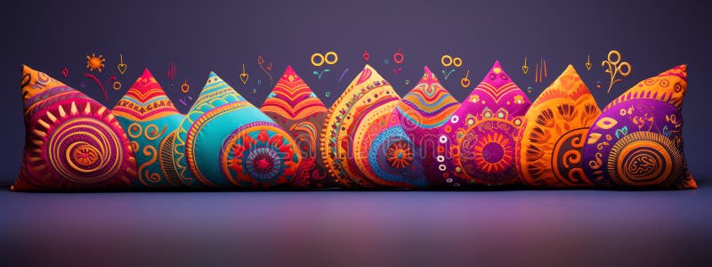 Festival-themed Cushions Diwali Banner Stock Illustration ...