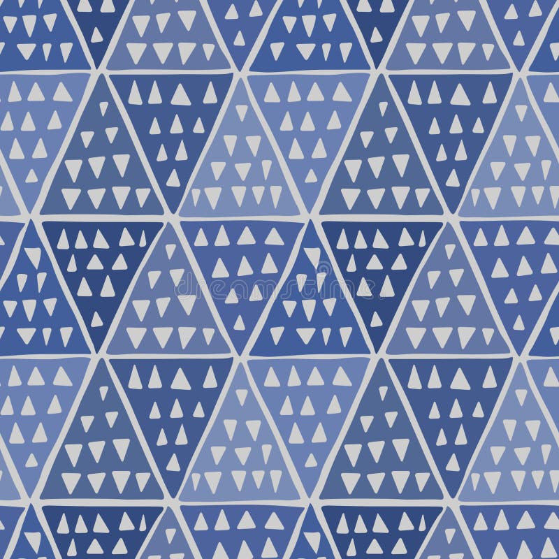 Japanese Indigo Triangle Pattern Stock Vector - Illustration of ...