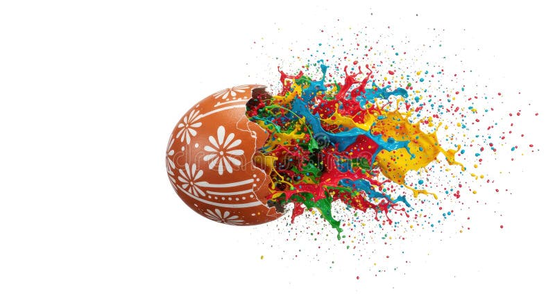 Abstract Easter Egg Paint Splatter Burst with Vivid Colors - Festive ...