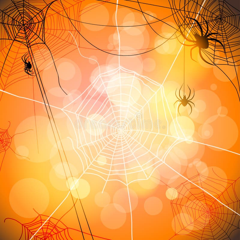 Festive Backdrop with Spiders and Web Stock Vector - Illustration of ...