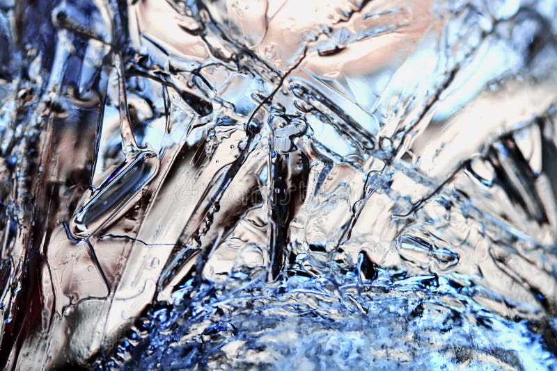 Festive Background of Clear Blue and Golden Ice Stock Photo - Image of ...
